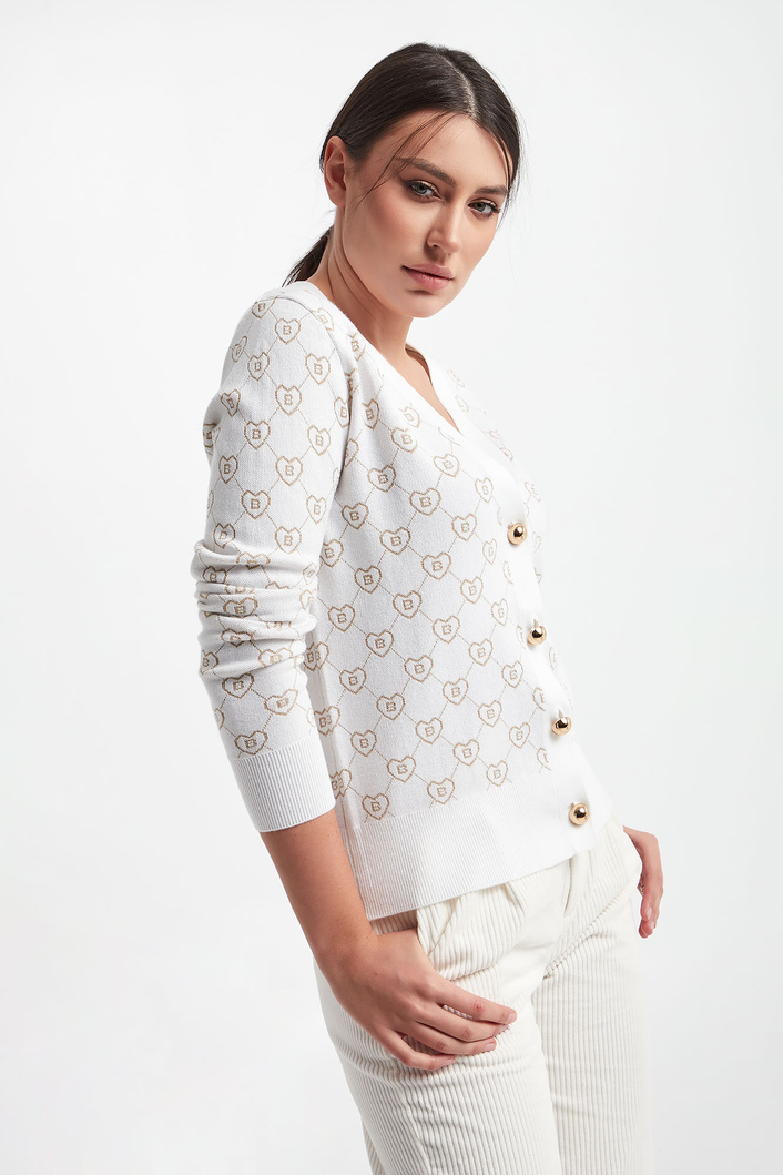 Kardigan BLUGIRL BLUMARINE Ecru Regular RF2112/MA21N/C3152 | Sklep Velpa.pl