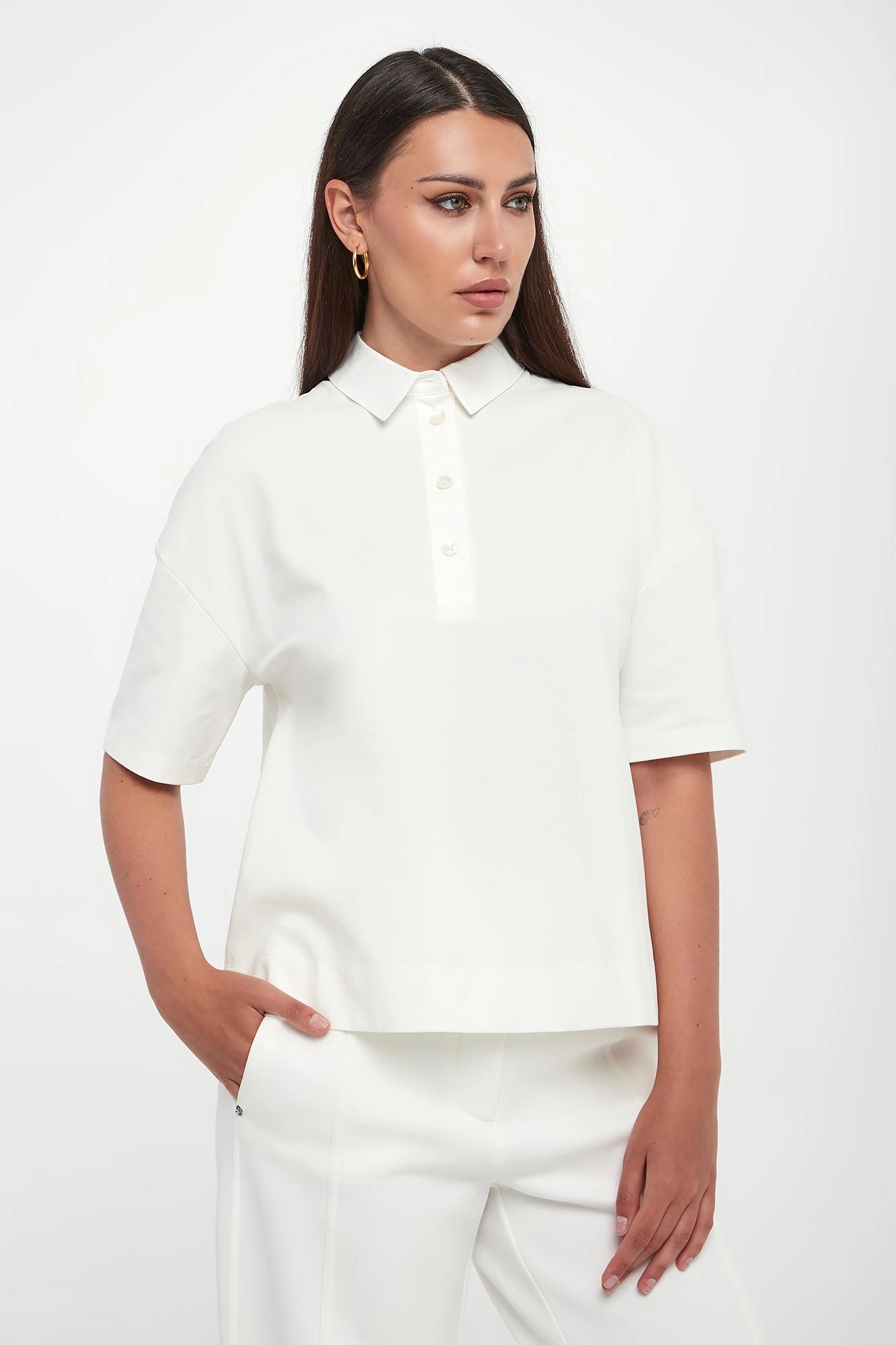 Polo damskie Nave MM Biały Regular 2526956027/005 | Sklep Velpa.pl