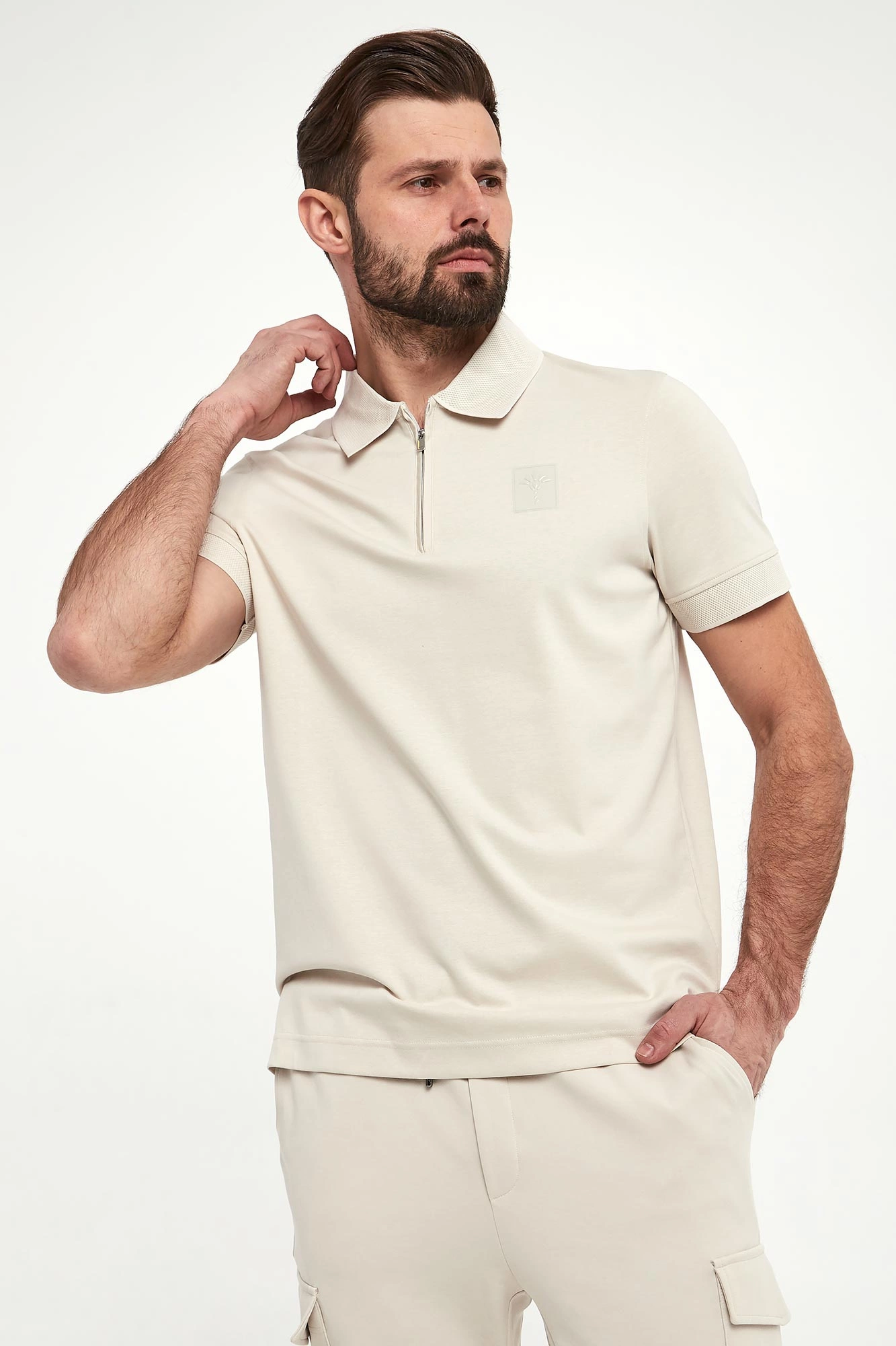 Polo męskie Brizio JOOP! Beżowy Regular 10018929/30044699/287 | Sklep Velpa.pl