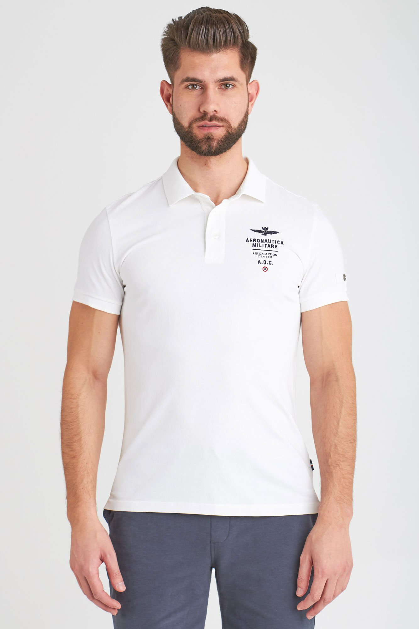POLO aeronautica militare Biały Regular | Marki Premium w sklepie Velpa.pl