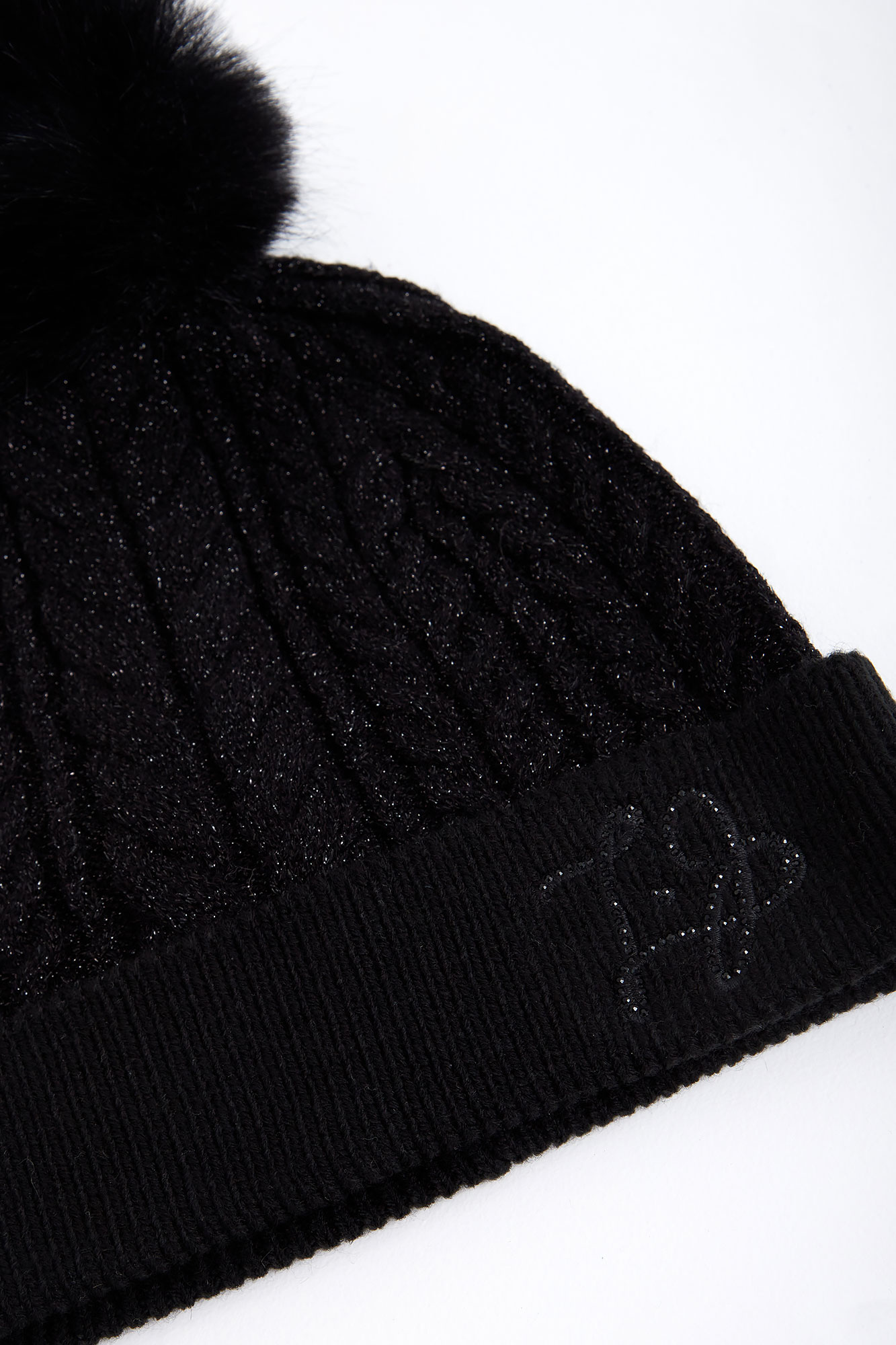 Czapka z pomponem LIU JO Czarny TF2221/MA78M/R9342 | Sklep Velpa.pl