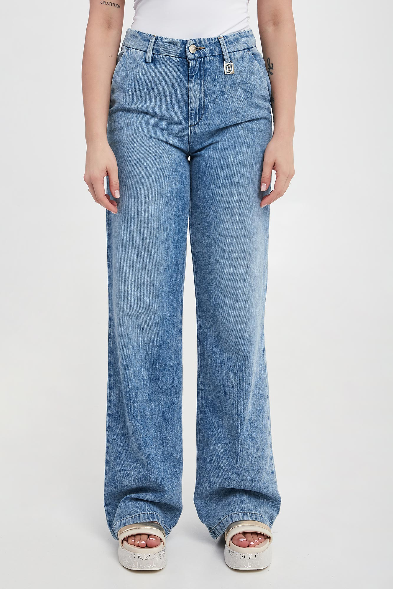 Jeansy damskie LIU JO Błękitny Wide UA4157/D4887/78681 | Sklep Velpa.pl