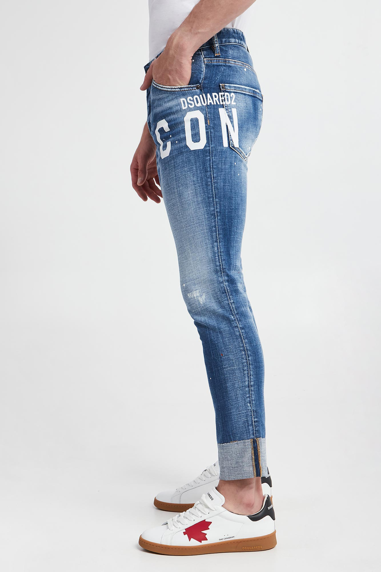 Jeansy męskie Cool Guy Cropped DSQUARED Niebieski Slim S79LA0059/S30342 ...