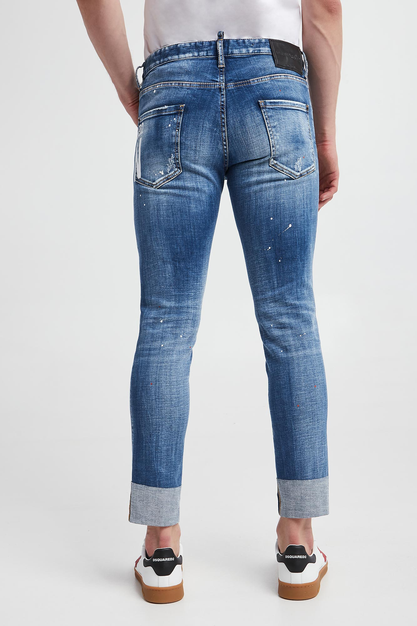 Jeansy męskie Cool Guy Cropped DSQUARED Niebieski Slim S79LA0059/S30342 ...