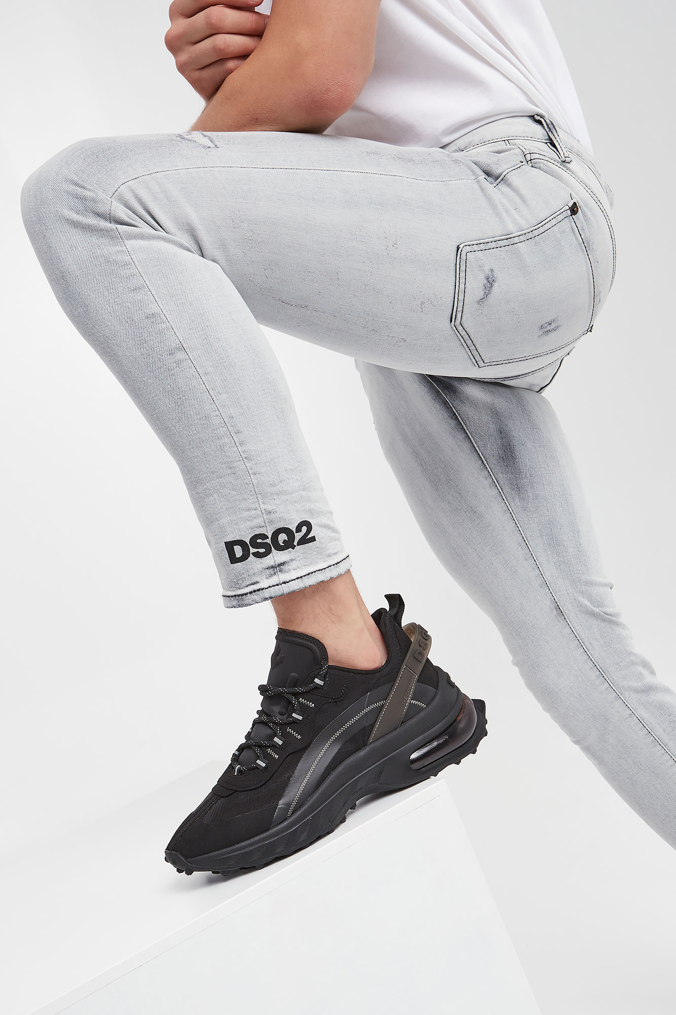Jeansy męskie Skater Jean DSQUARED2 Szary Slim S74LB1187/S30823/900 ...