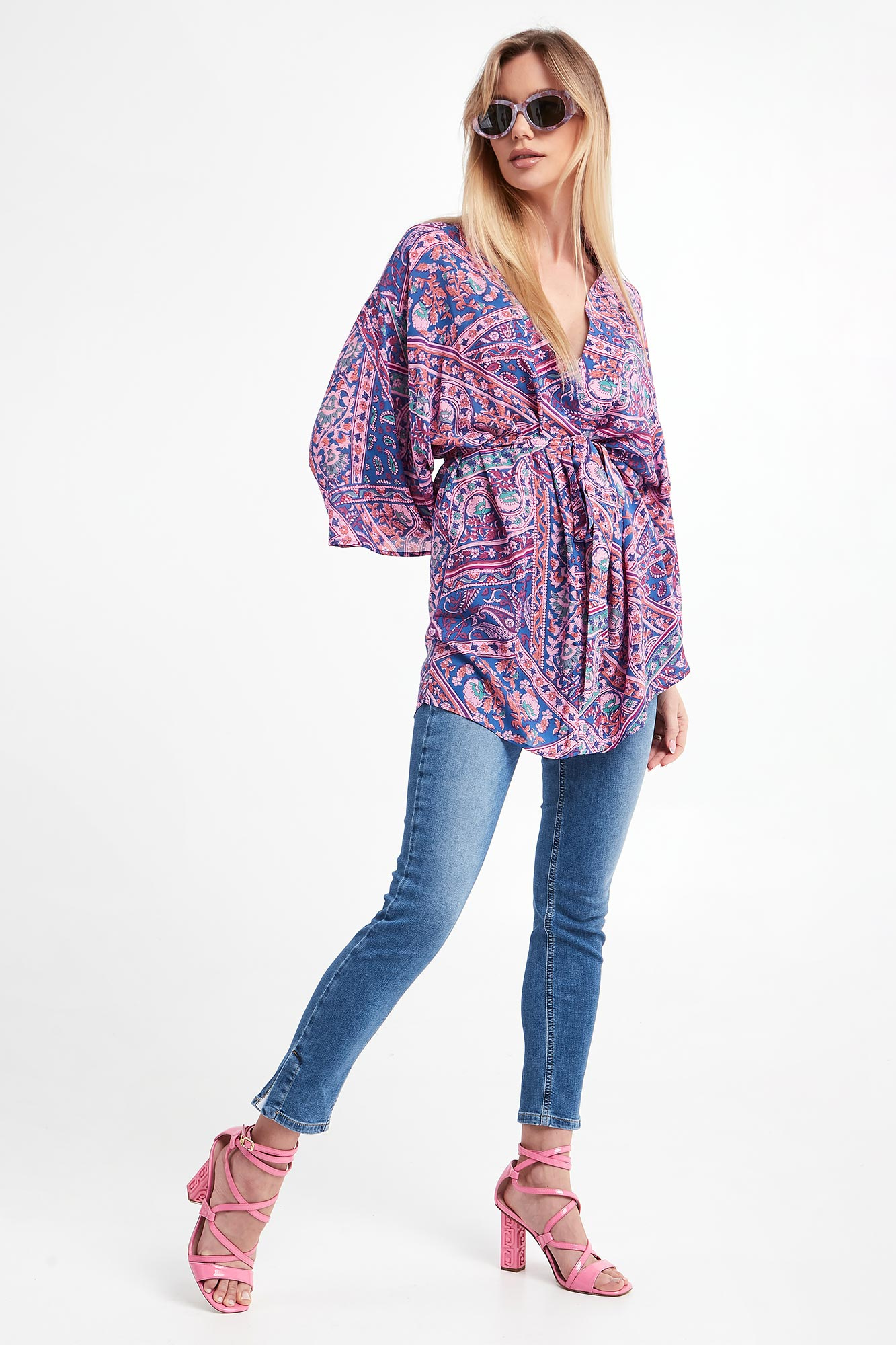 Kimono false BA&SH Niebieski Relaxed 1E23FALS/BLEU | Sklep Velpa.pl