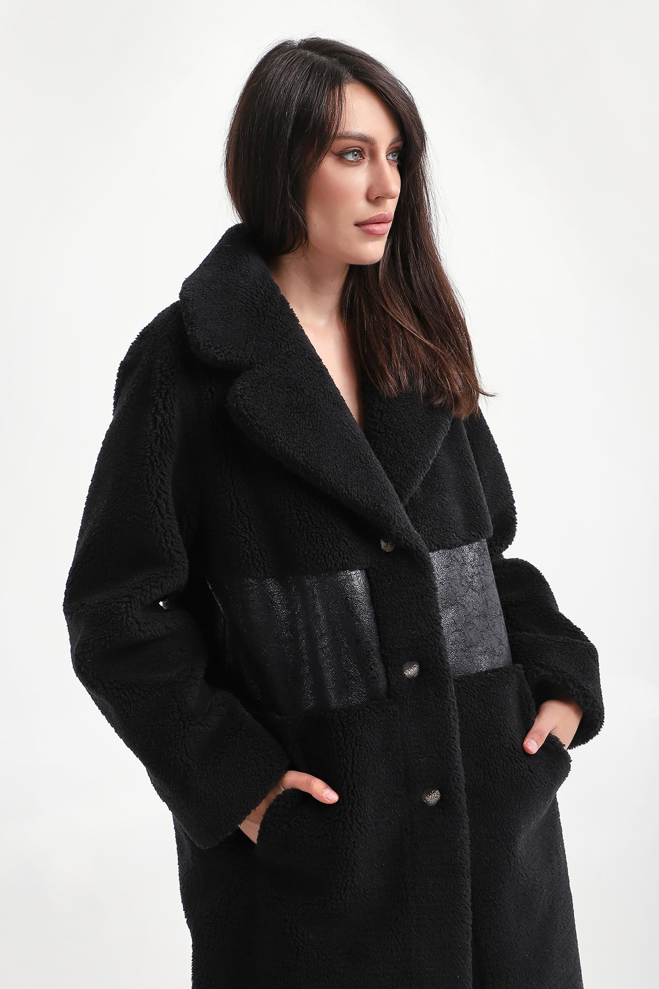 Kożuch damski dwustronny LIU JO Czarny Regular TF3021/E0847/22222 ...