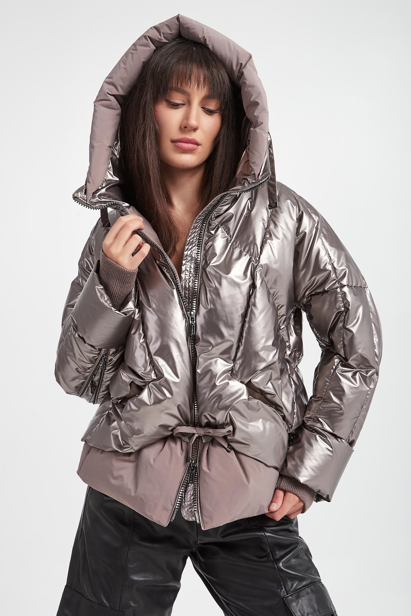 Kurtka damska puchowa DIEGO M Srebrny Regular T905 0TC/907 | Sklep Velpa.pl