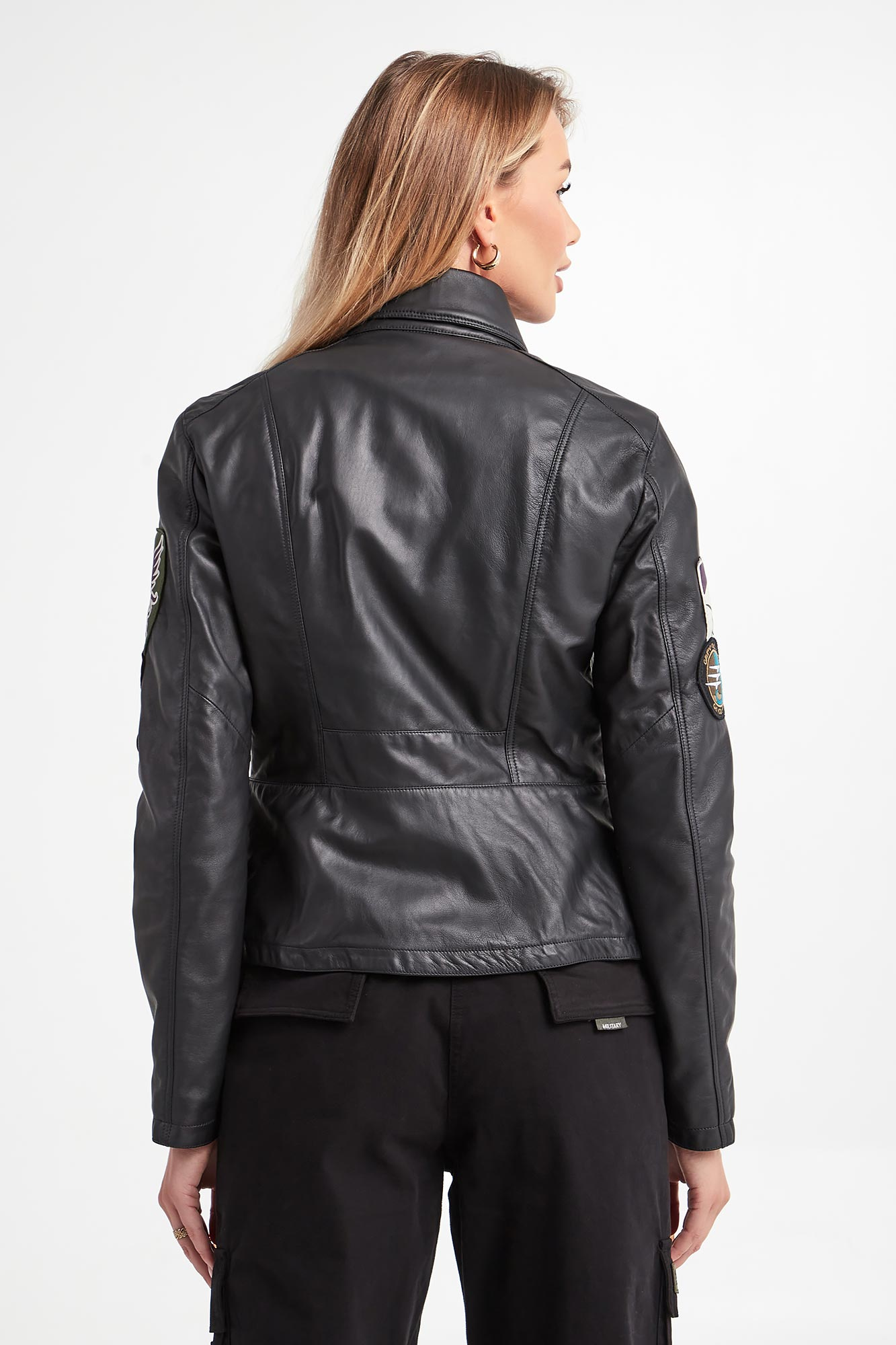 Kurtka damska skórzana AERONAUTICA MILITARE Czarny Regular ...