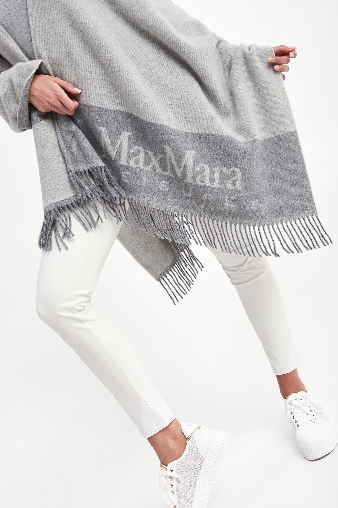 Ponczo damskie wełniane Deodara MAX MARA LEISURE Szary 2337360236/001 ...