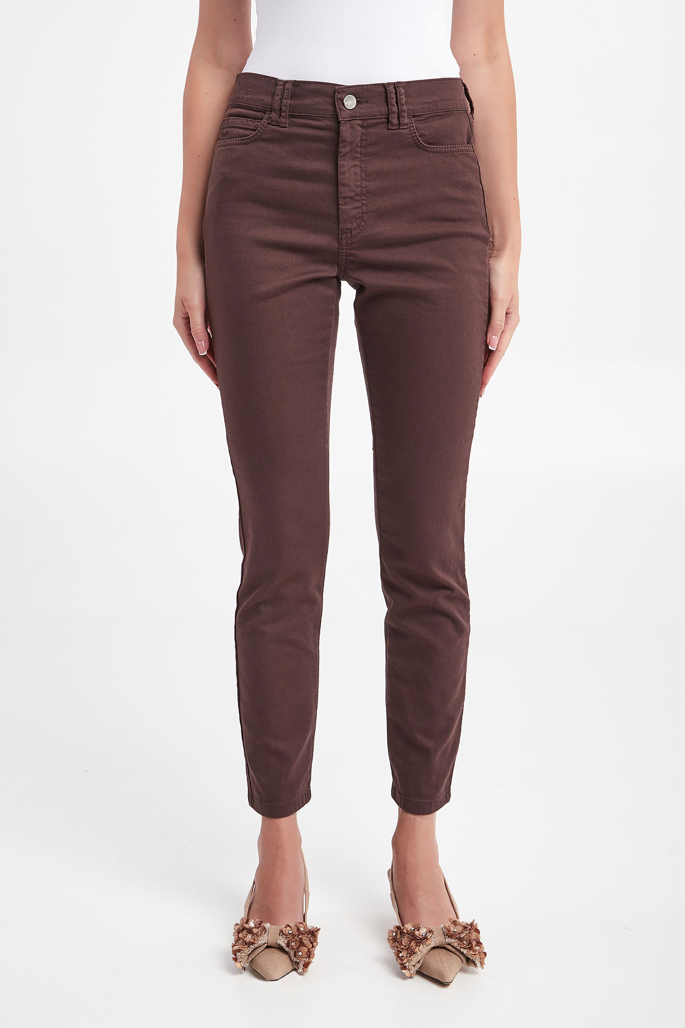 Spodnie Cleofe MARELLA SPORT Brązowy Skinny 31360627/001 | Sklep Velpa.pl