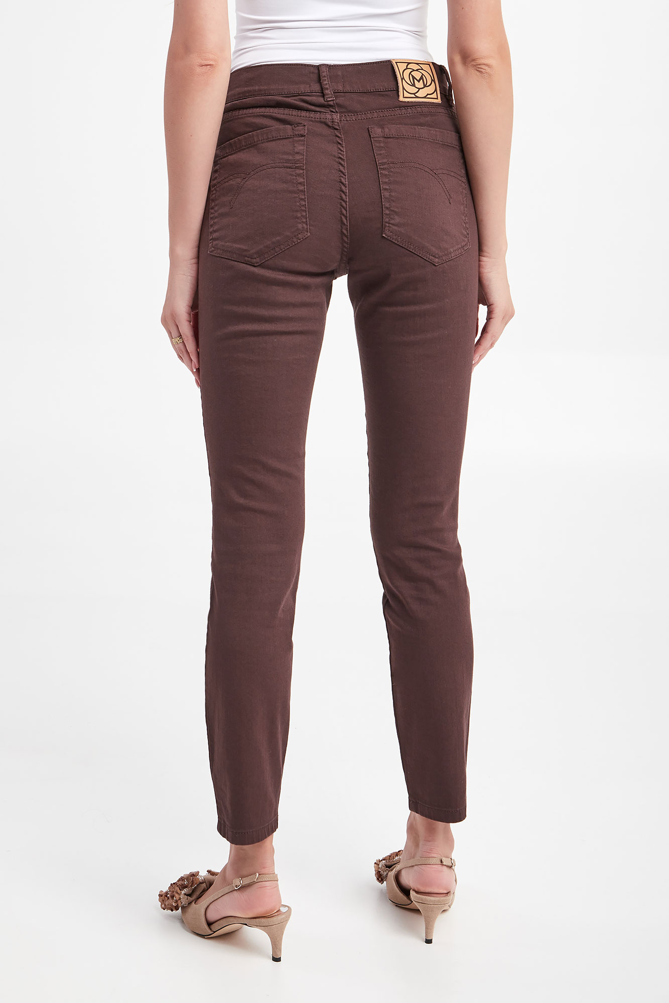 Spodnie Cleofe MARELLA SPORT Brązowy Skinny 31360627/001 | Sklep Velpa.pl