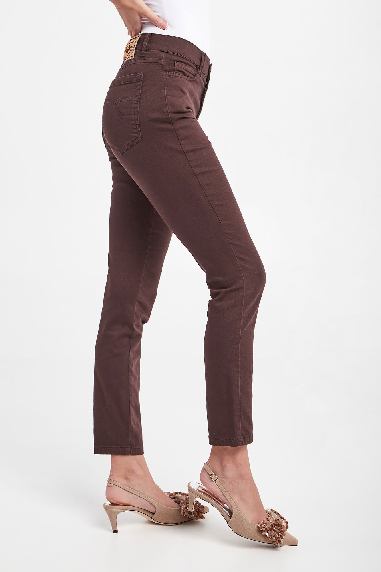 Spodnie Cleofe MARELLA SPORT Brązowy Skinny 31360627/001 | Sklep Velpa.pl