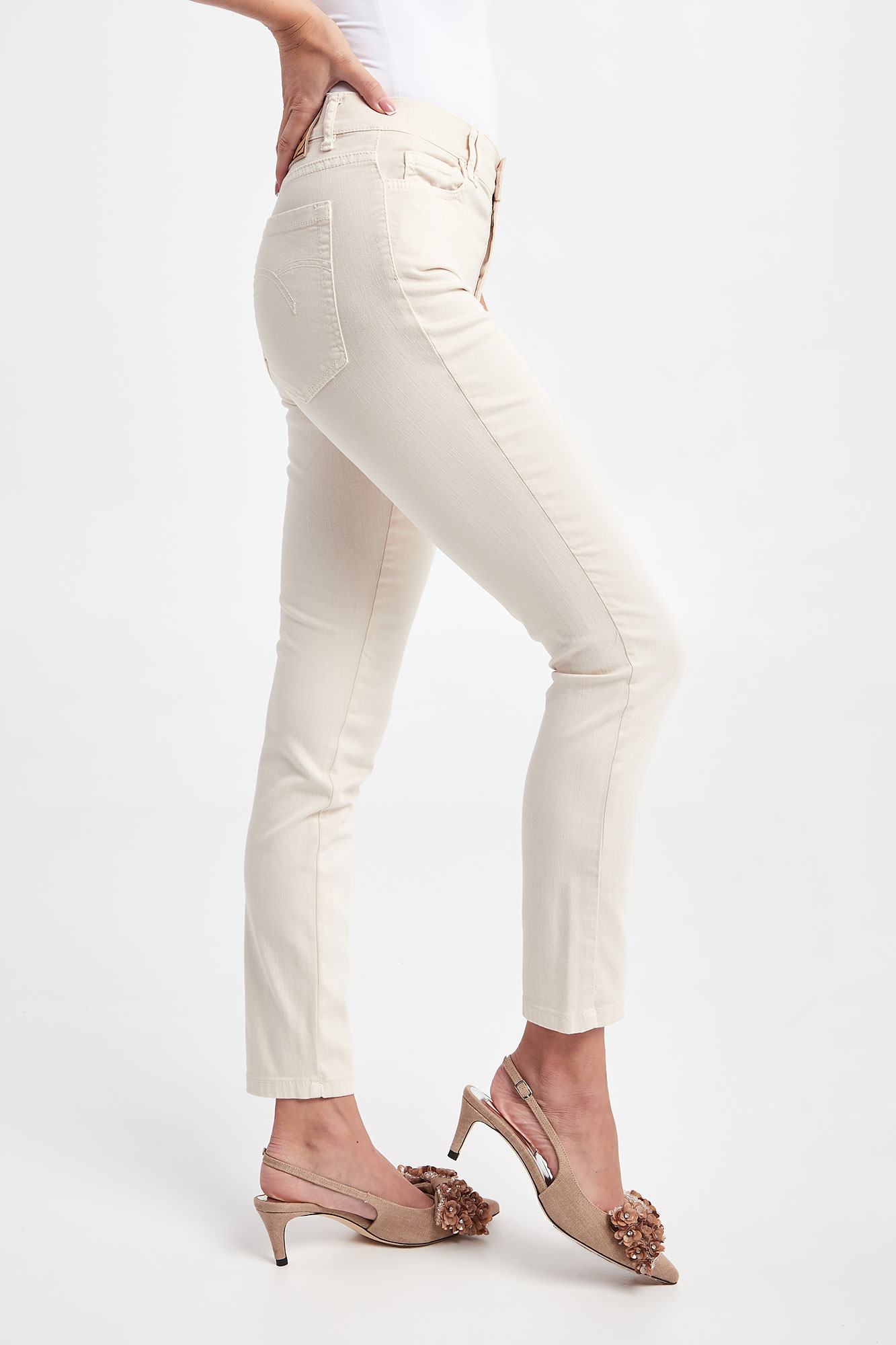 Spodnie Cleofe MARELLA SPORT Beżowy Skinny 31360627/003 | Sklep Velpa.pl