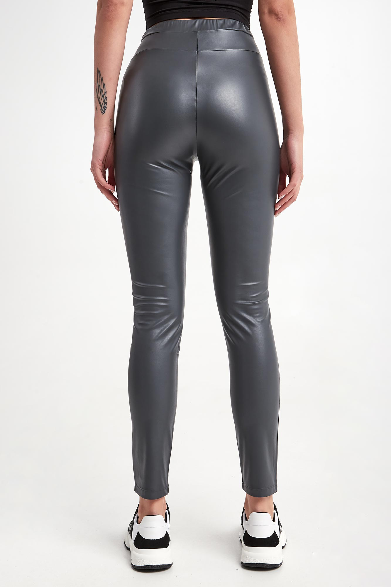 Spodnie damskie z ekoskóry Zefir MAX MARA LEISURE Grafitowy Skinny ...