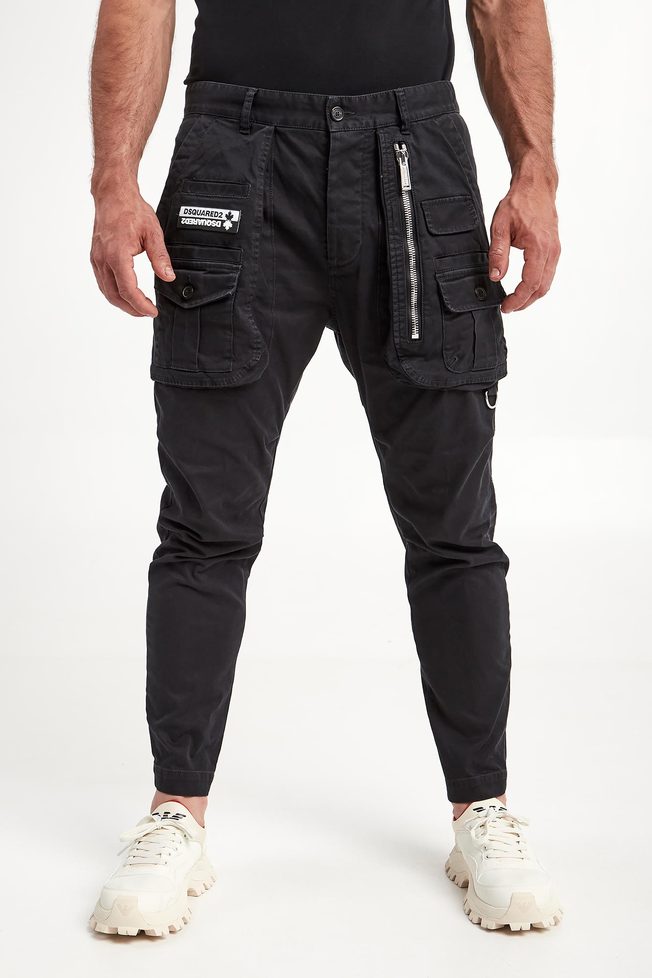 Spodnie męskie Cargo DSQUARED2 Czarny Regular S74KB0732/S39021/900 ...