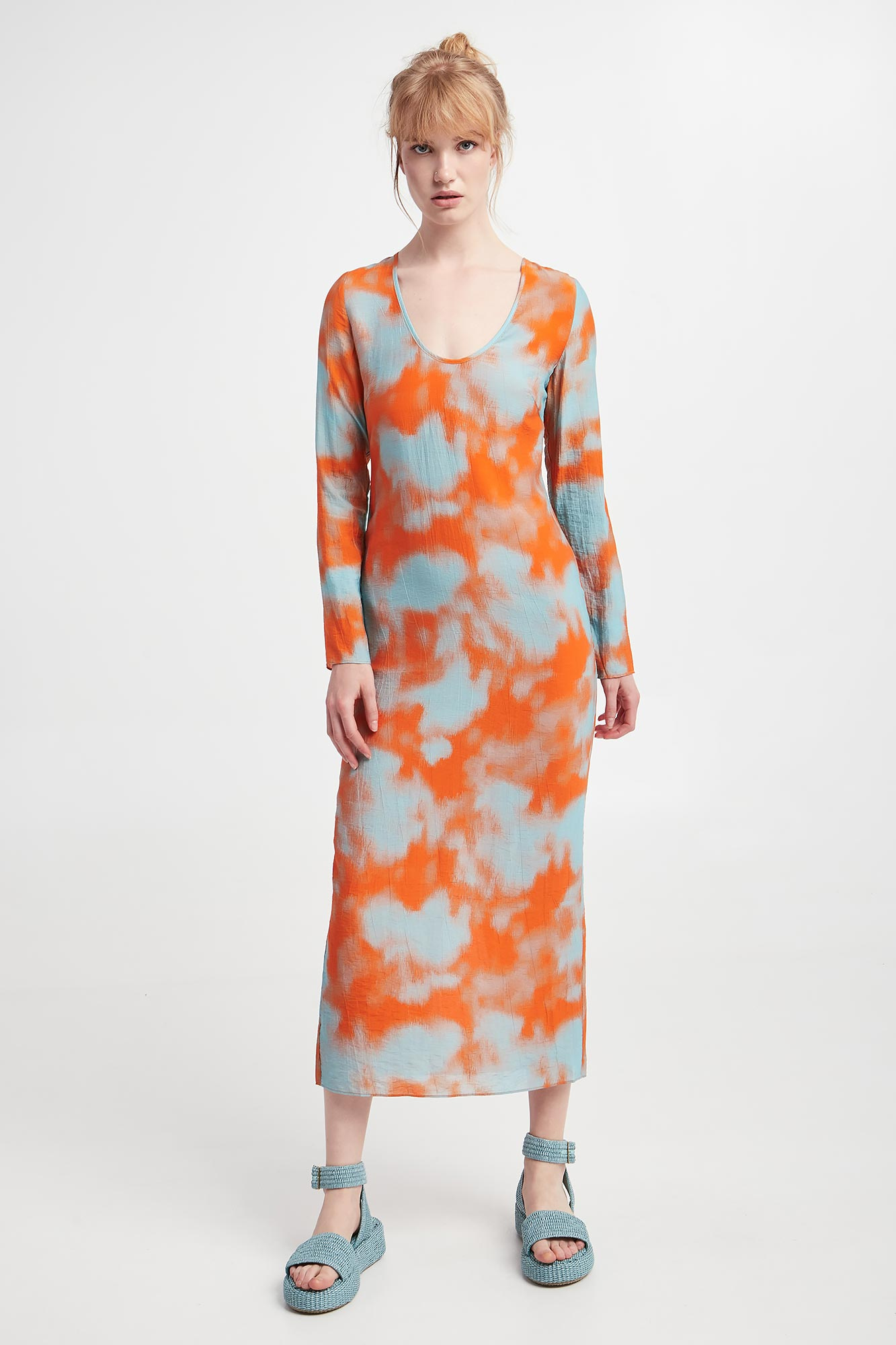 Sukienka Alina SAMSØE SAMSØE Pomarańczowy Slim F23200088/TIE TOPAZ ...