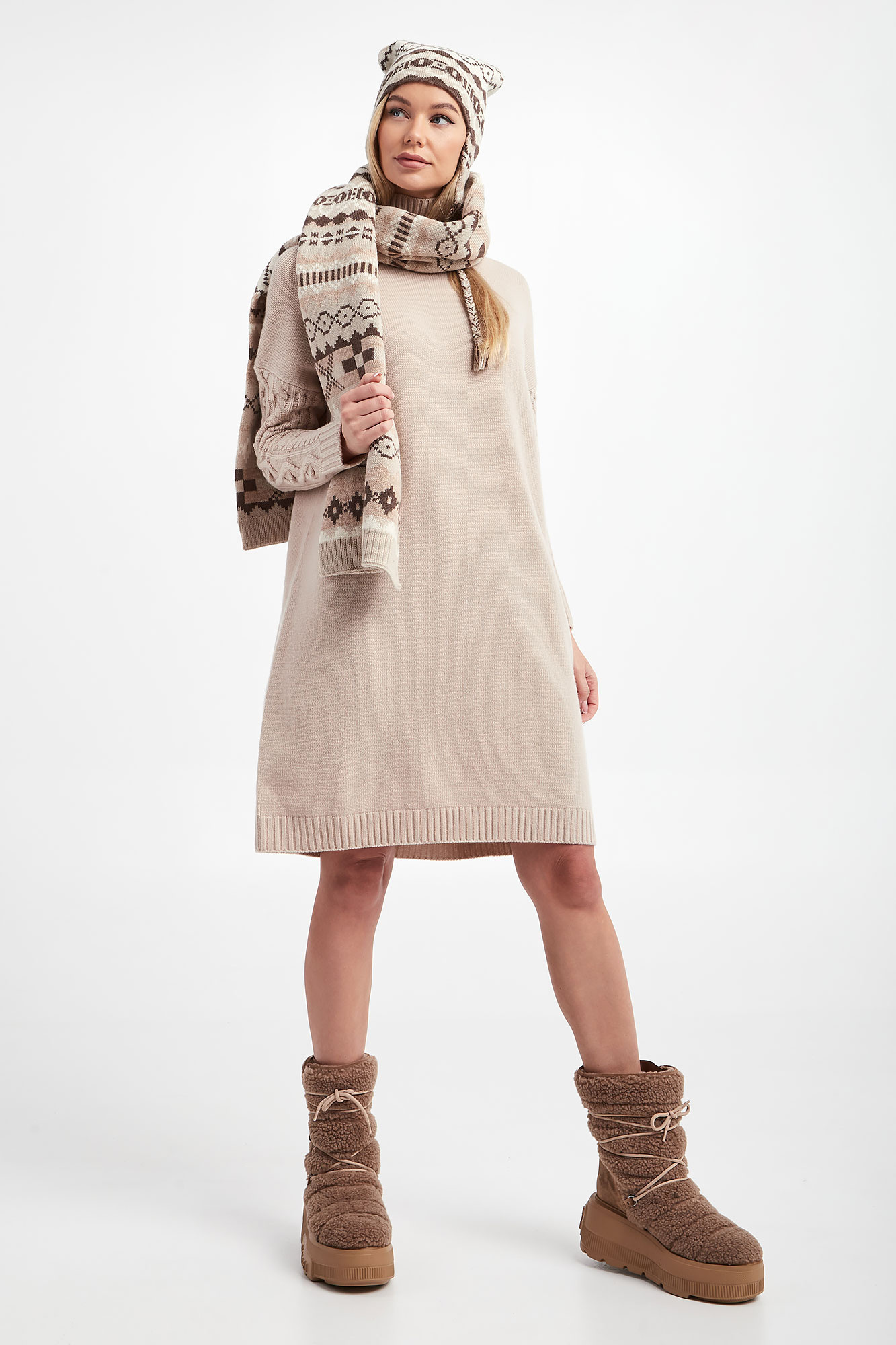 Szal wełniany Maura WEEKEND MAX MARA Beżowy 57461124/004 | Sklep Velpa.pl