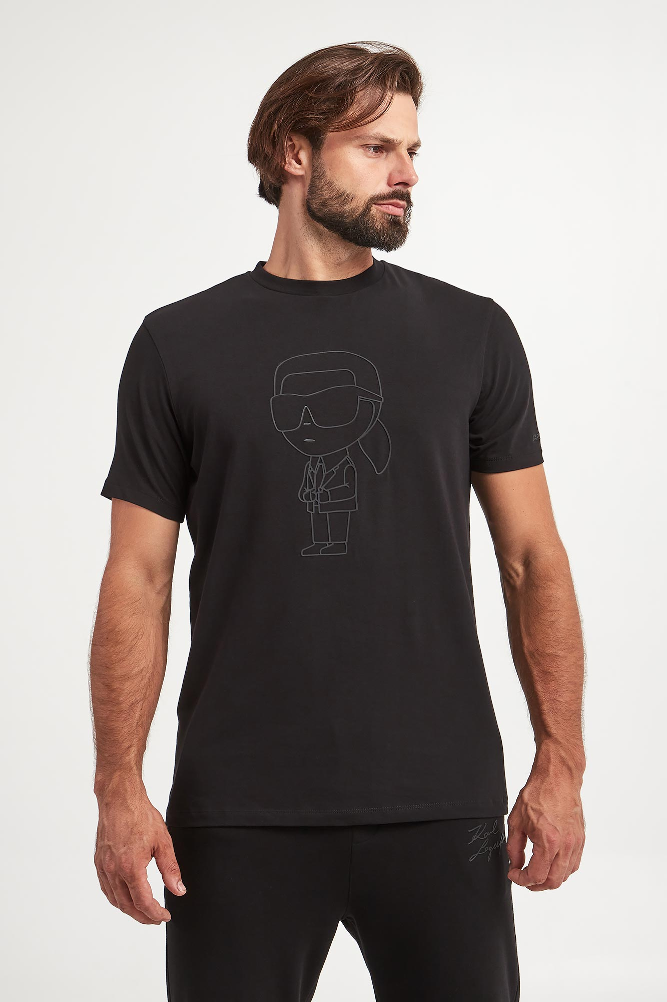 T-shirt męski KARL LAGERFELD Czarny Regular 755402/533221/990 | Sklep ...