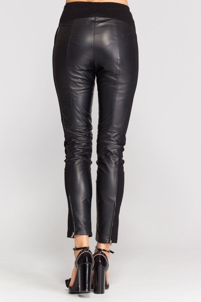 Czarne skórzane spodnie damskie | Marki Premium w sklepie Velpa.pl