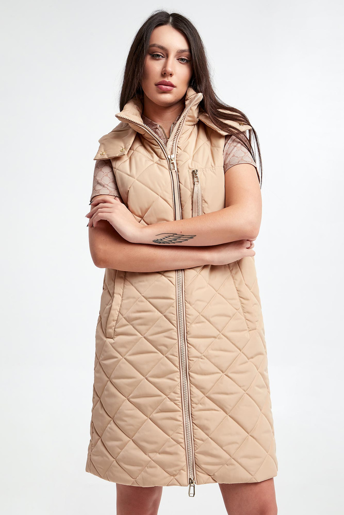 Kamizelka damska pikowana JOOP! Beżowy Regular 10015299/30037409/263 ...