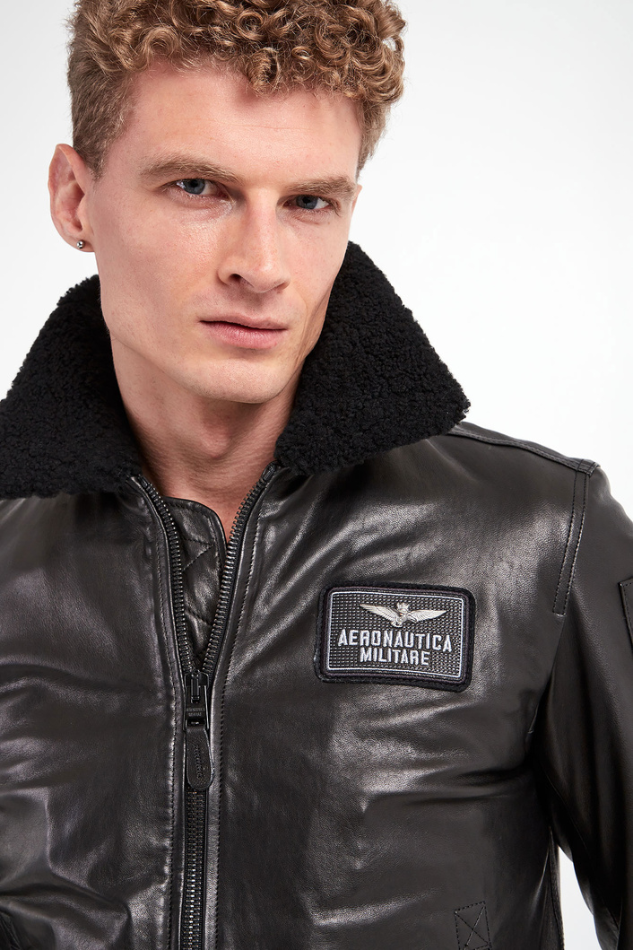 Kurtka skórzana AERONAUTICA MILITARE Czarny Regular 222PN898PL186/00001 ...
