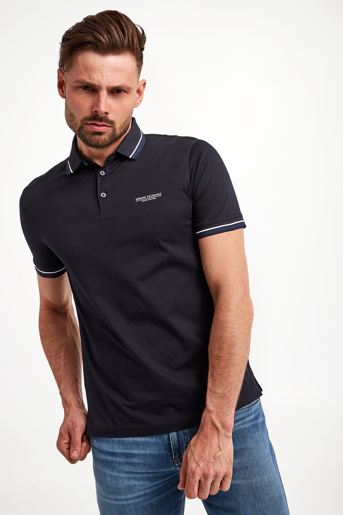 Polo ARMANI EXCHANGE Granatowy Regular 3LZFLB/ZJ9AZ/1583 | Sklep Velpa.pl