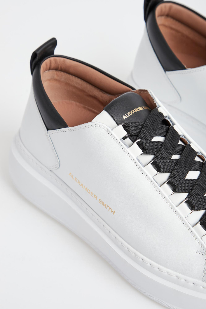 Sneakersy męskie skórzane ALEXANDER SMITH Biały ASAZWYM-2260-WBK ...