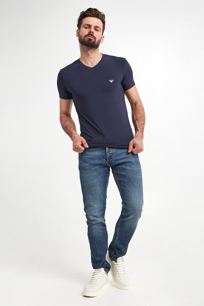 T-shirt męski EMPORIO ARMANI UNDERWEAR Granatowy Slim 112010/3F511 ...